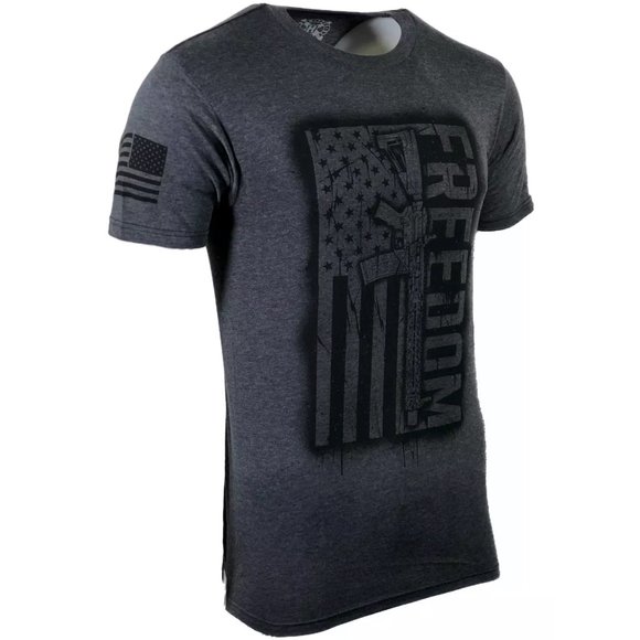 HOWITZER | Shirts | Howitzer Style Mens Tshirt Freedom Flag Gray Mil ...